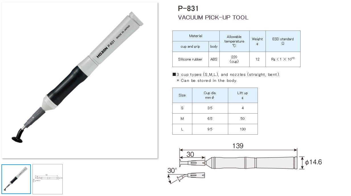Ichiban Precision Sdn Bhd - Hozan - HOZAN ESD VACUUM PICK-UP TOOL